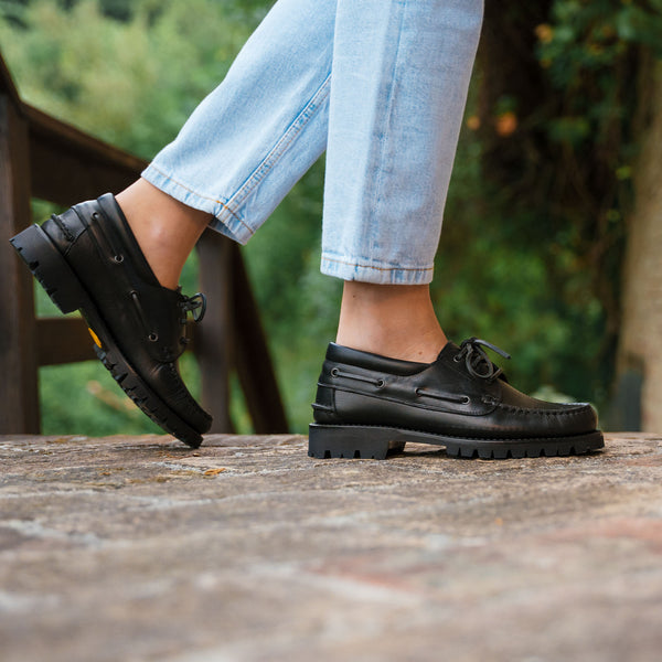 Velasca | Scarpe da barca invernali nere, Made in Italy