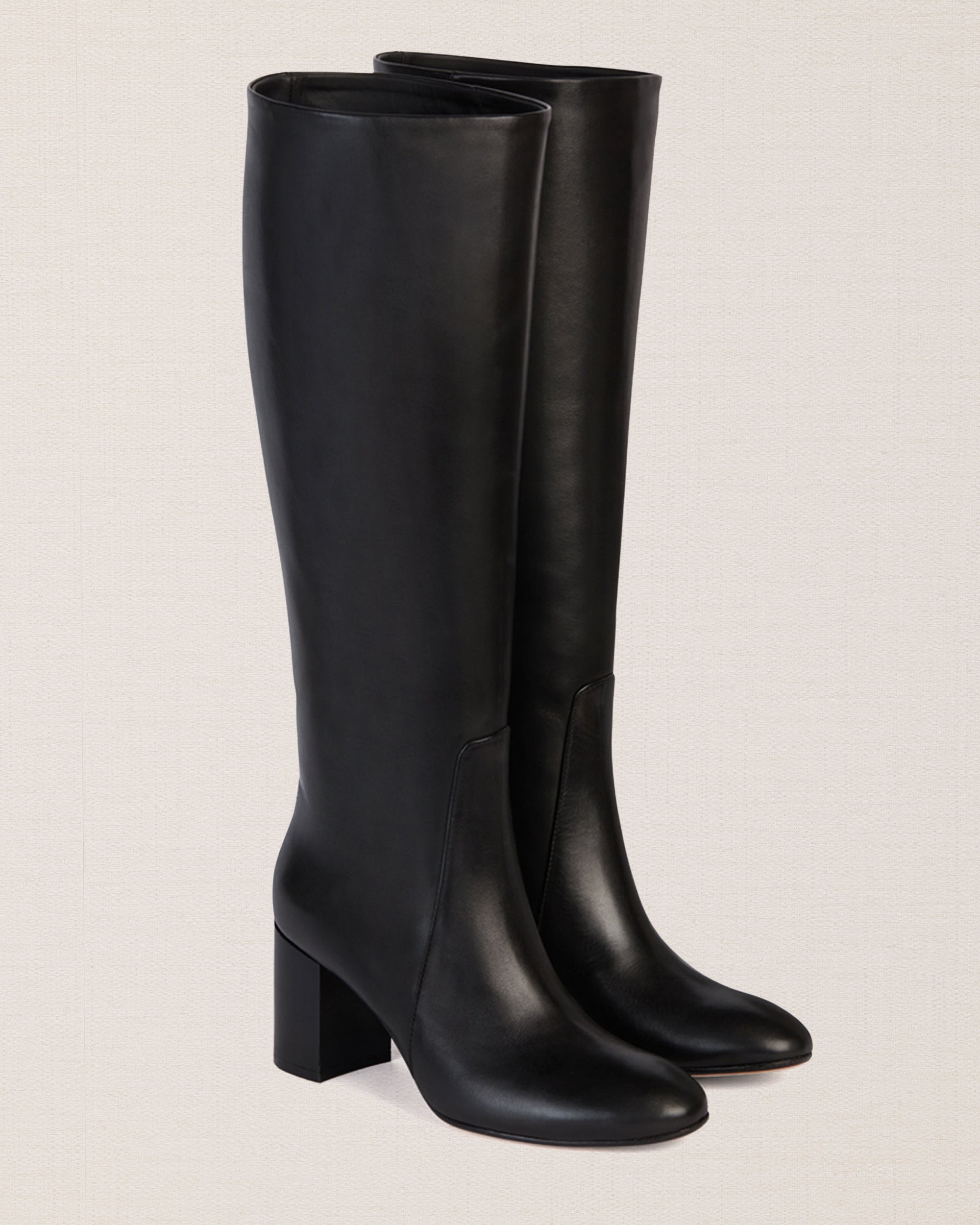 Velasca | Stivali neri con tacco, in pelle liscia. Made in Italy